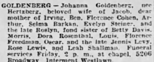 GOLDENBERG / GARFINKEL FAMILY | Melamed Family History